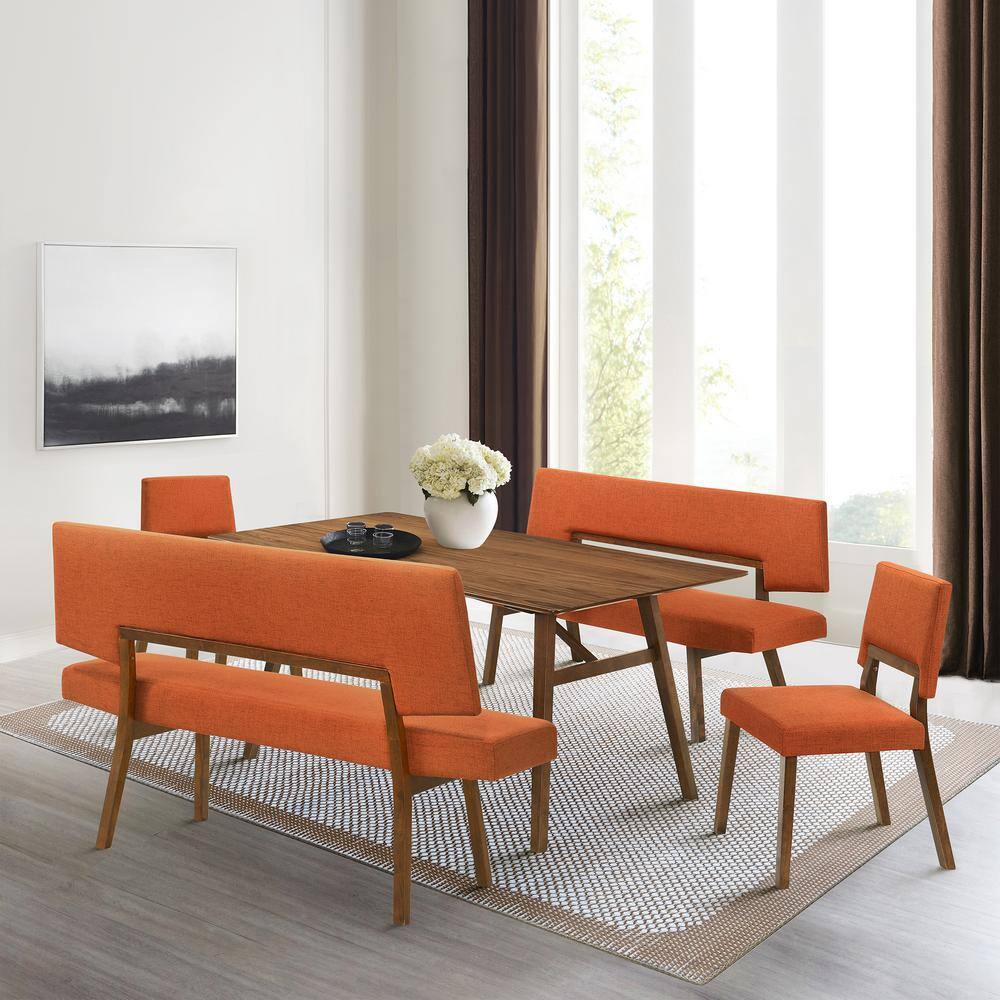 Orange dining bench store