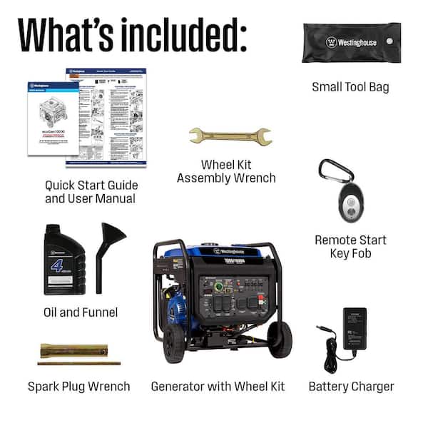 Westinghouse 10,000-Watt Gas Powered Portable Inverter Generator with ...