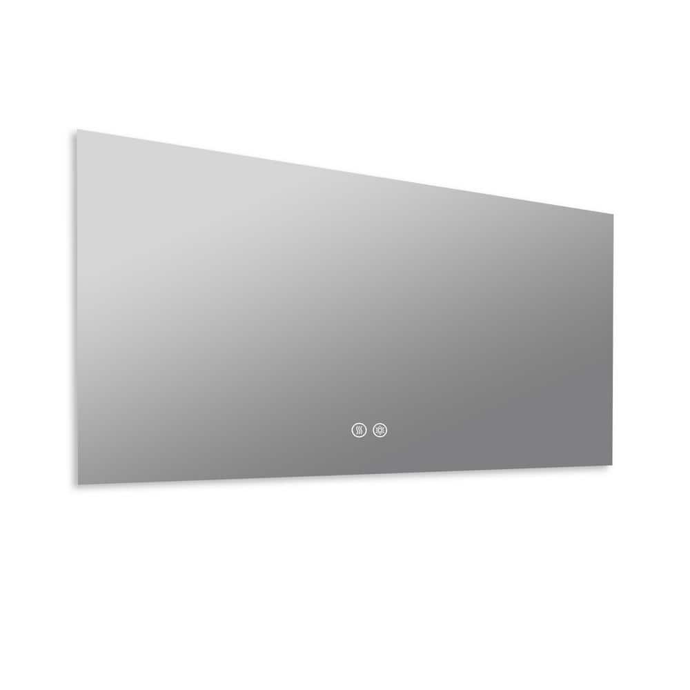 Cesicia 60 in. W x 24 in. H Rectangular Frameless Wall Mount Bathroom ...