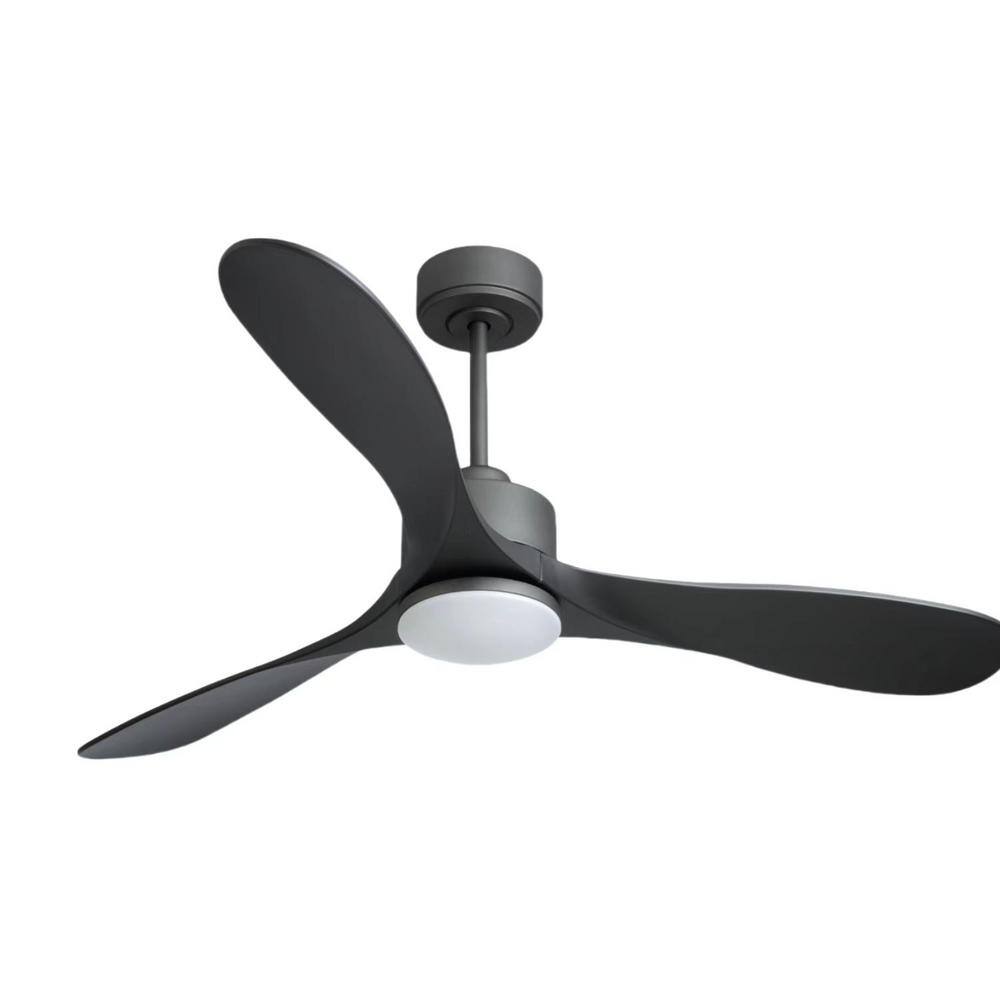 MODERN HABITAT WhisperBloom 52 in. Indoor Matte Black Ceiling Fan with ...