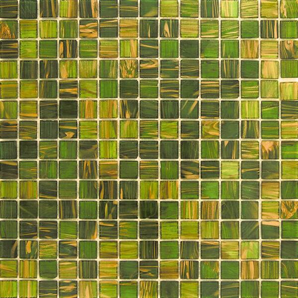 Apollo Tile Mingles 4" x 6" Glossy Moss Green Glass Mosaic Uniform ...