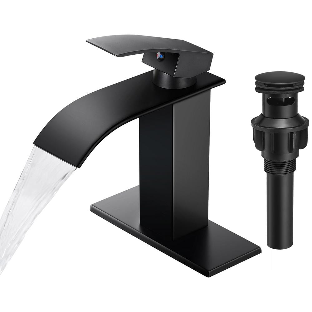 MTTCLE Single Handle Waterfall Spout Single Hole Bathroom Faucet with ...