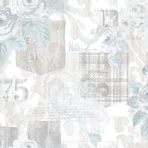 Nordic Elements Blue Floral Rose Patchwork Matte Finish Non-Pasted Non ...