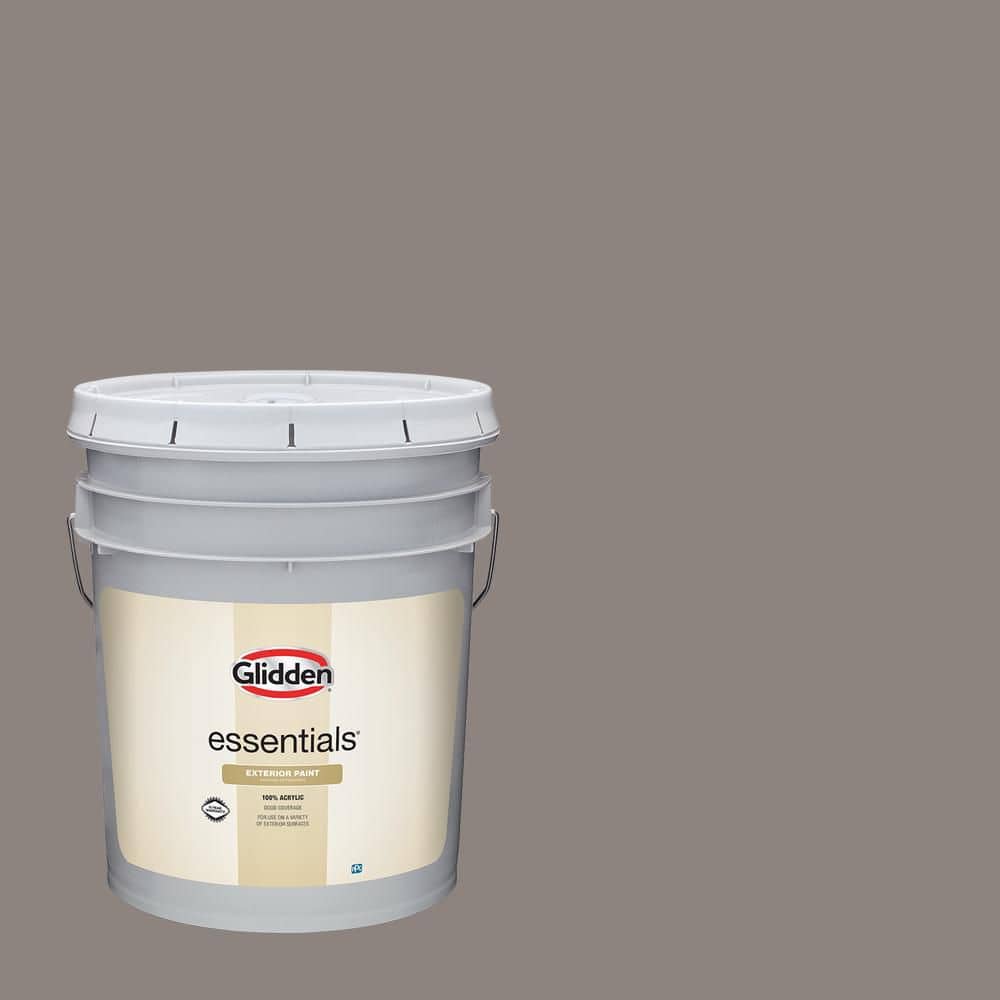 Glidden Essentials 5 gal. PPG1005-5 Elephant Gray Flat Exterior Paint ...
