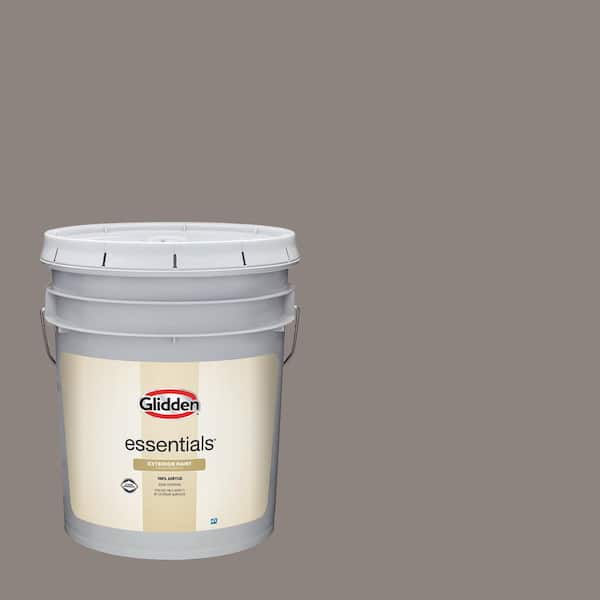 Glidden Essentials 5 gal. PPG1005-5 Elephant Gray Satin Exterior Paint ...