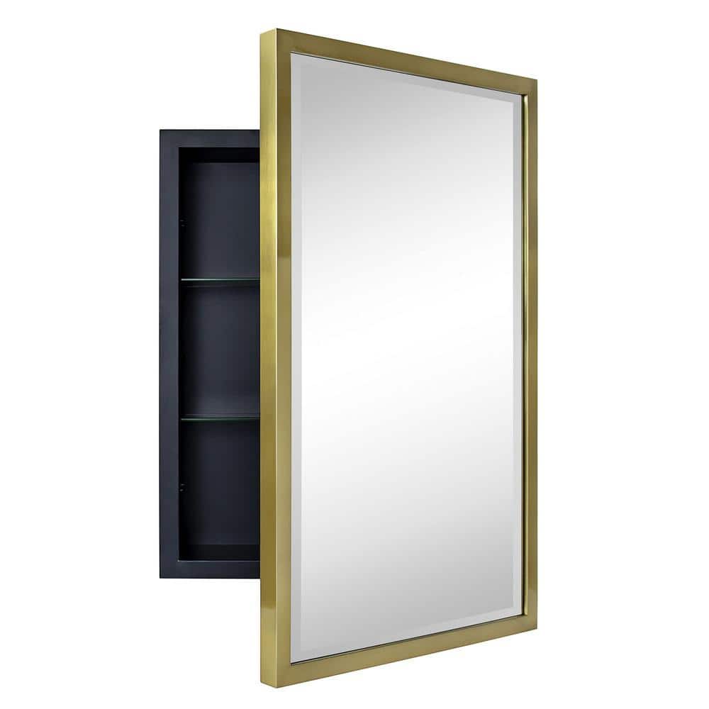 TEHOME Haddison 16 in. W x 24 in. H Rectangular Metal Framed Recessed ...