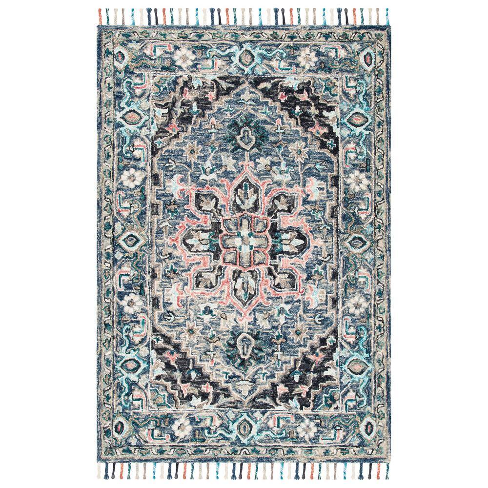 SAFAVIEH Aspen Pink/Blue 9 ft. x 12 ft. Floral Medallion Area Rug ...