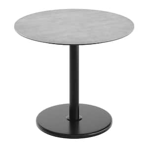 Carnegy Avenue Acadia Gray Faux Concrete/Black Base Wood 36 in. Column ...