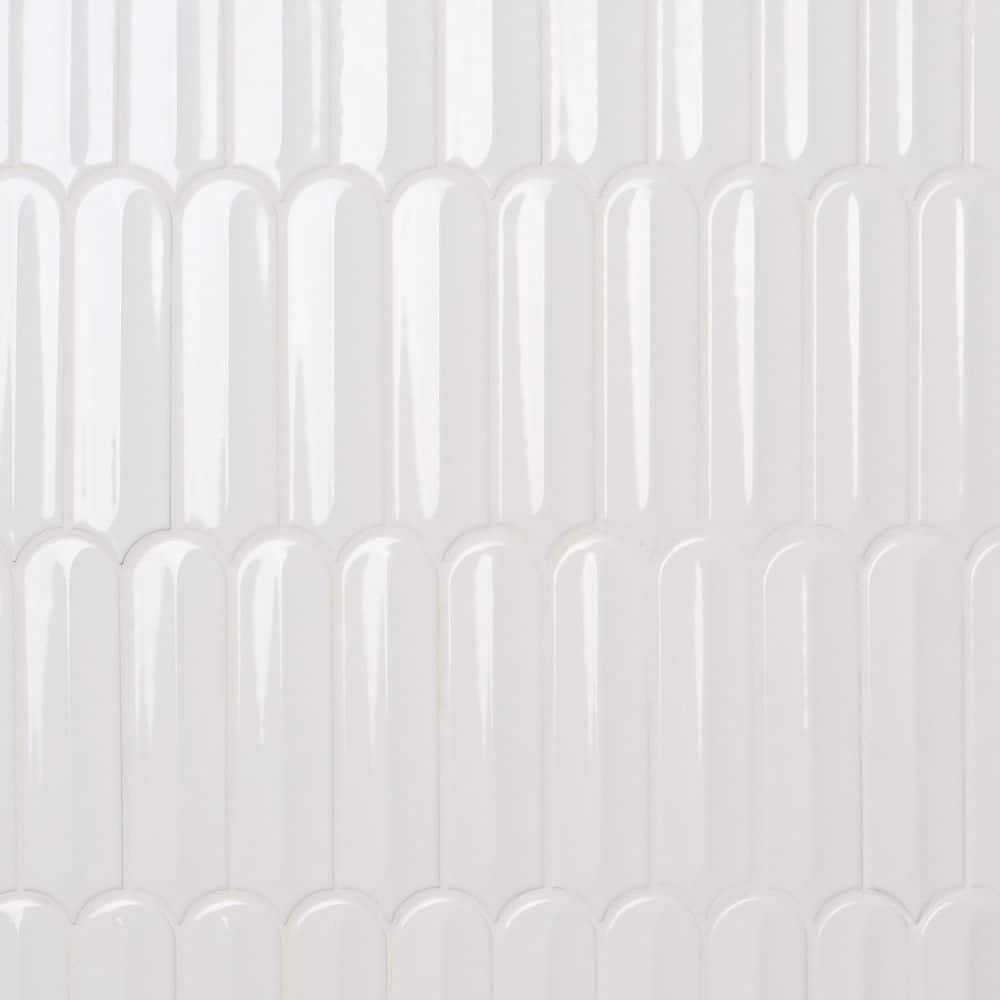 Ivy Hill Tile Medley Feather Cloud White 11.41 in. x 12.87 in. Glossy ...