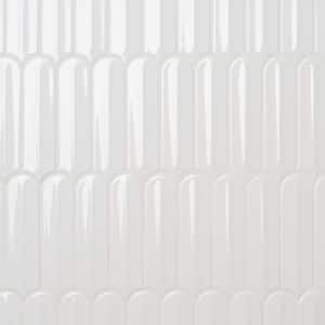 Ivy Hill Tile Medley Feather Coastal Blue 11.41 in. x 12.87 in. Glossy ...