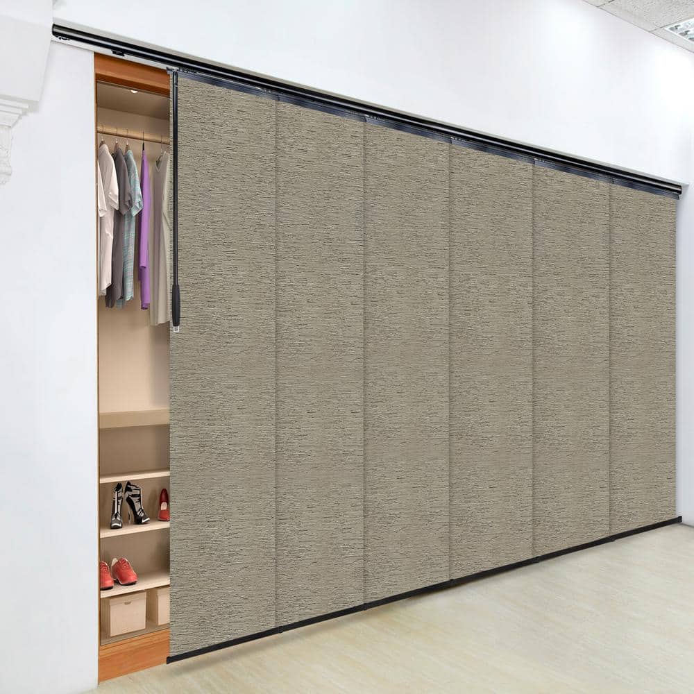 EMOH Bark 70 in. to 130 in. W x 94 in. L Adjustable 6-Panel, Black ...