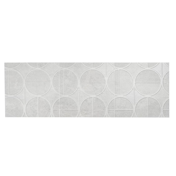Apollo Tile Imprint 4 x 5 in. Soft Cloud White Matte Ceramic Concentric ...