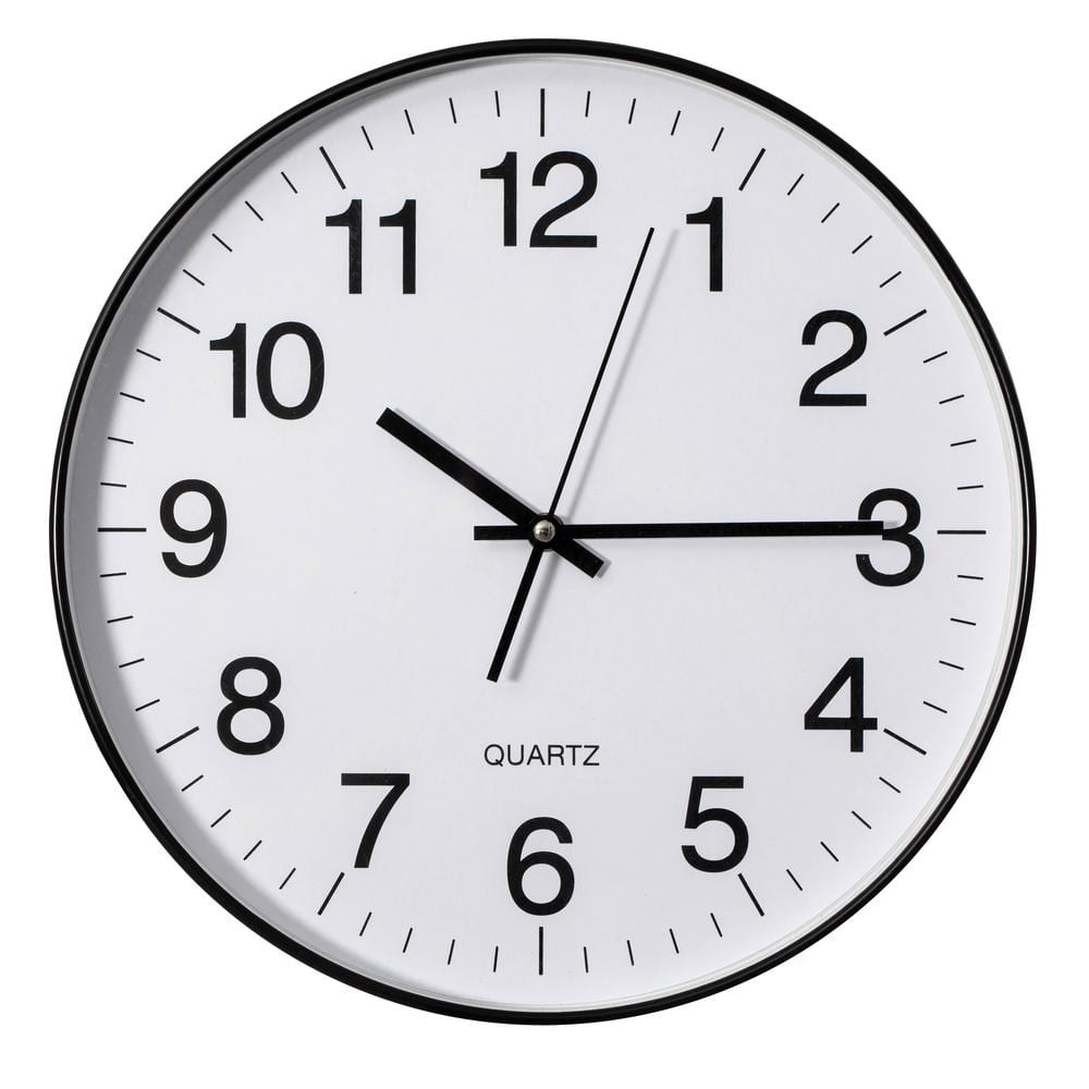 CLOCKSWISE Black 14-In Analog Clock-Silent, Non-Ticking for Wall ...