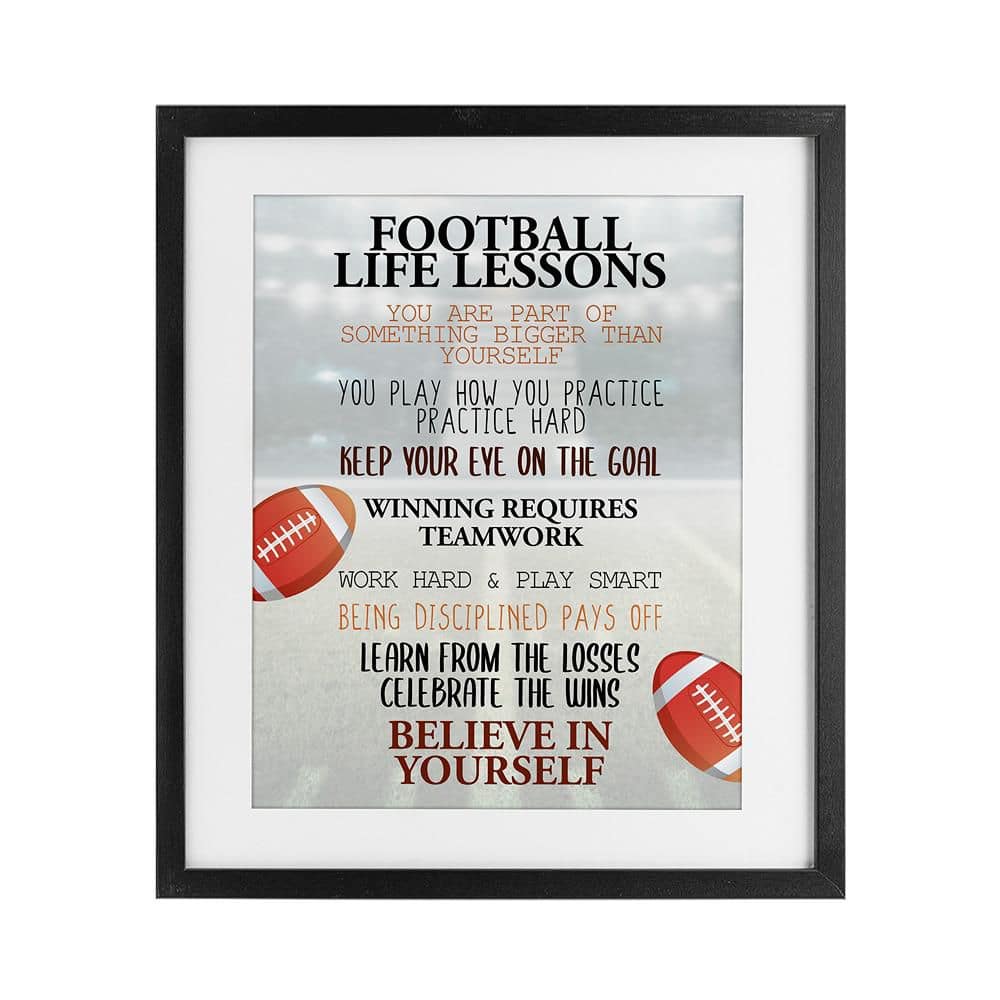 Stupell Industries Football Life Lessons by Kim Allen Black Framed ...