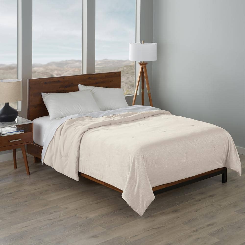 ELLA JAYNE Cooling Jersey Down-Alternative King Sized, Cream Comforter ...