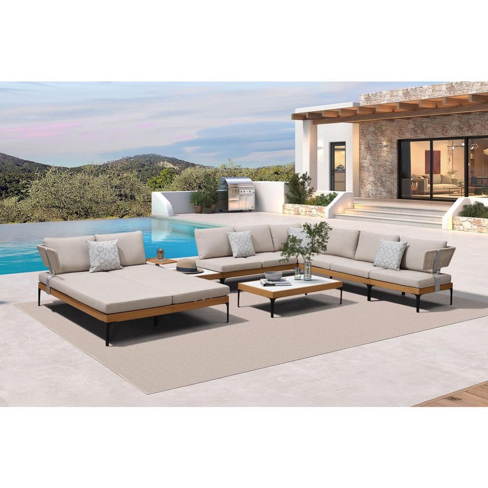PURPLE LEAF 7 Pieces Patio Conversation Furniture Sets with Loveseat ...