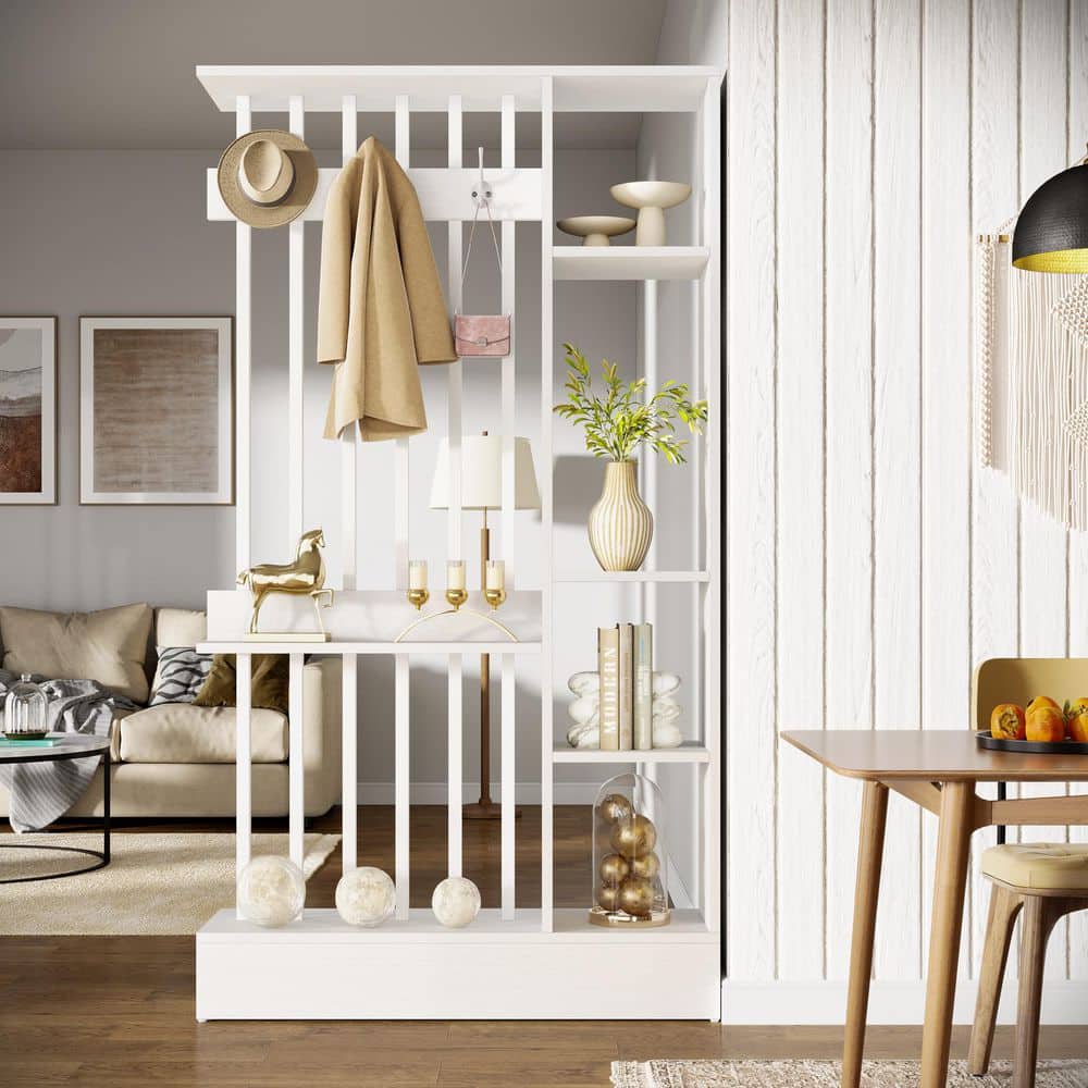 TRIBESIGNS WAY TO ORIGIN 70.9 in. White 1-Panel Wood Room Divider ...