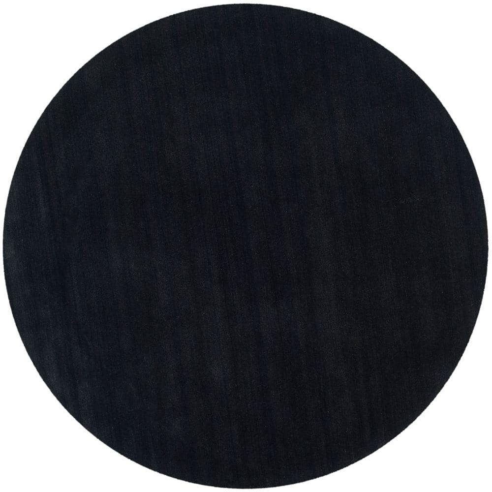 SAFAVIEH Himalaya Black 4 ft. x 4 ft. Round Solid Area Rug HIM610C-4R ...