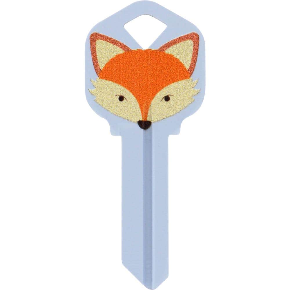 The Hillman Group Kwikset Brass House and Entry Key Blank Fox Design ...