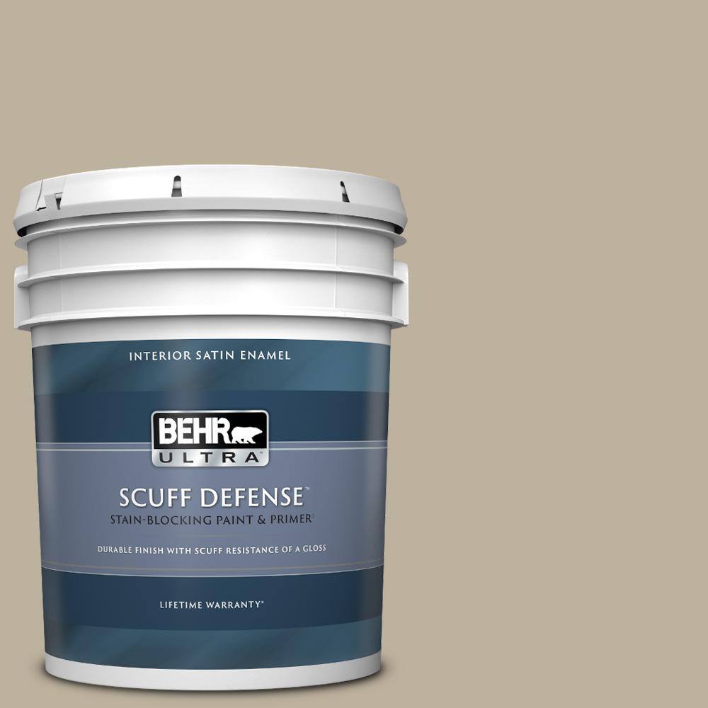 BEHR ULTRA 5 gal. #750D-4 Pebble Stone Extra Durable Satin Enamel ...