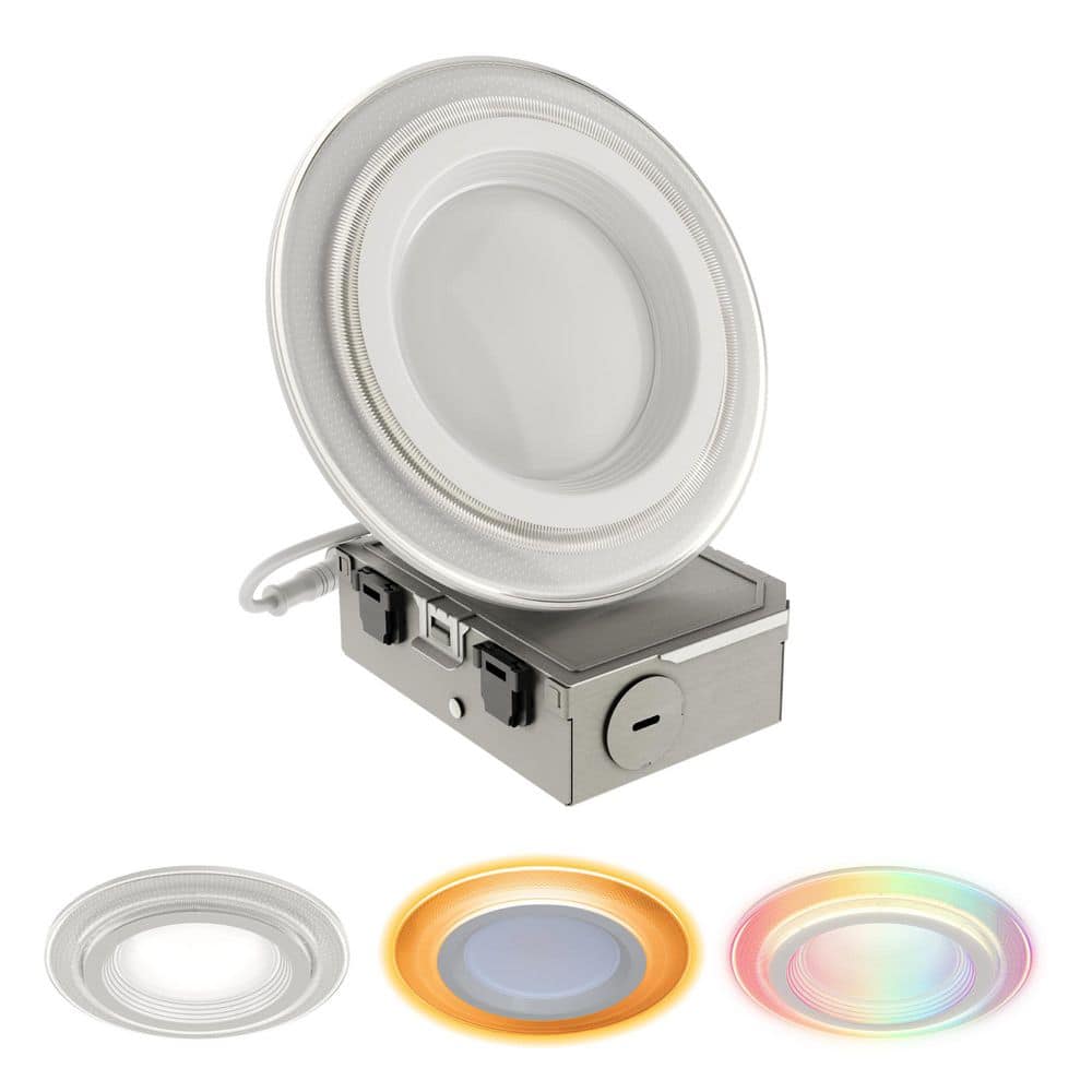 HALO RL Dual Zone 4 in. Smart Wi-Fi Canless Integrated LED Recessed ...