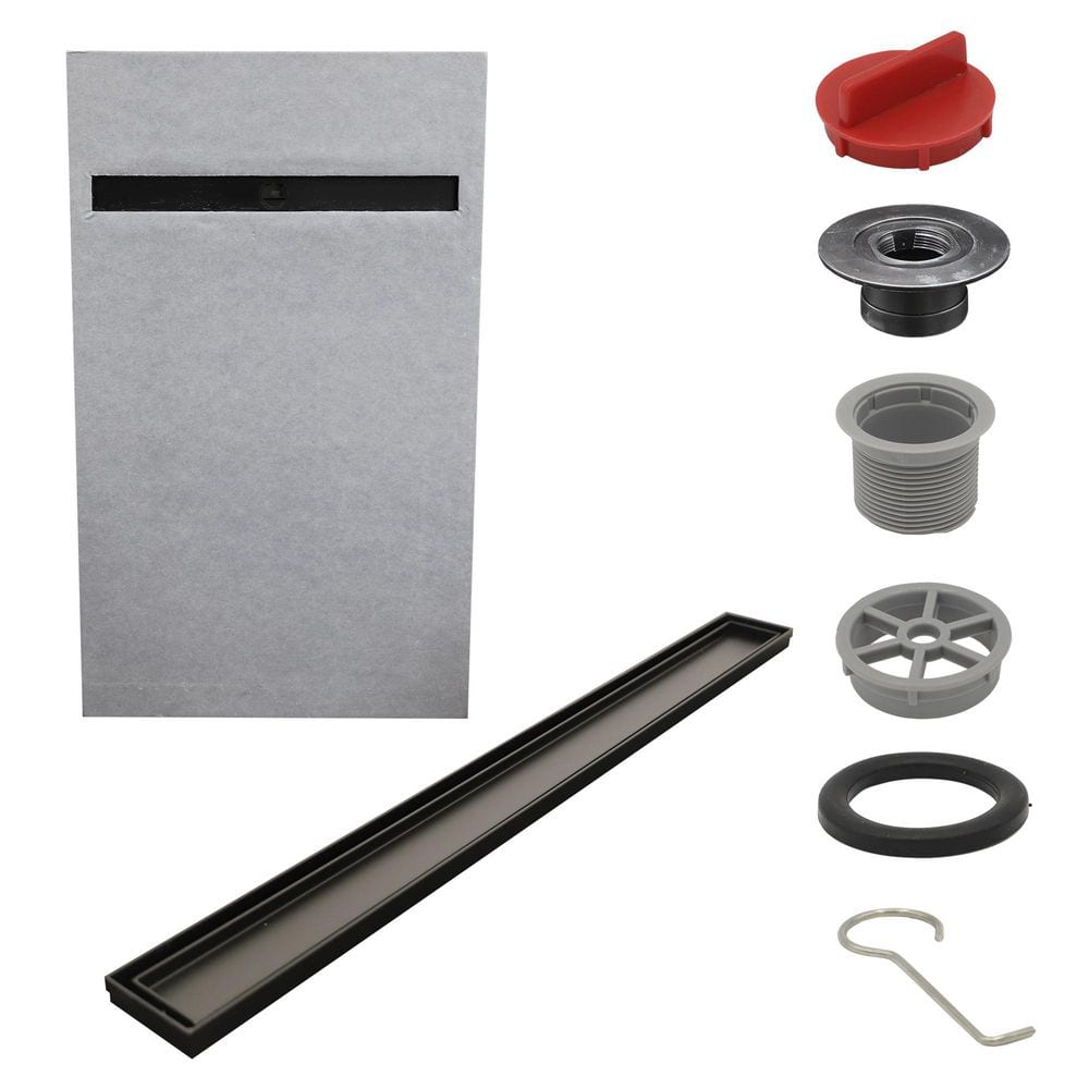 Everbilt 36 in x 60 in WaterShield Pre-sloped Offset Linear Drain Pan ...