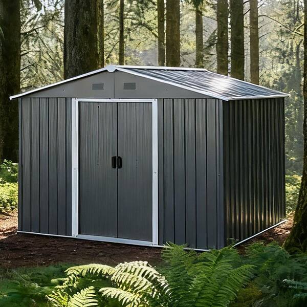 Coporesell 8 ft. x 6 ft. Metal Shed with Double Door (48 sq. ft ...