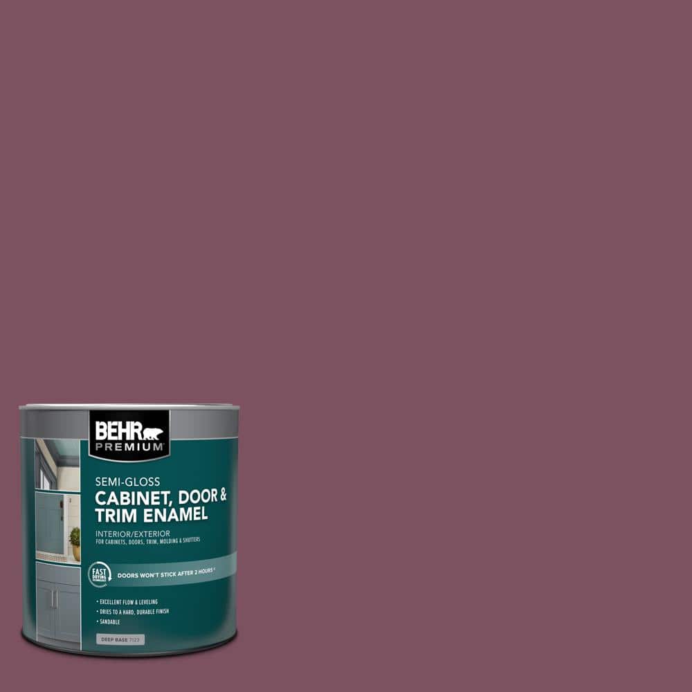 BEHR PREMIUM 1 qt. #PPU1-19 Classic Berry Semi-Gloss Enamel Interior ...