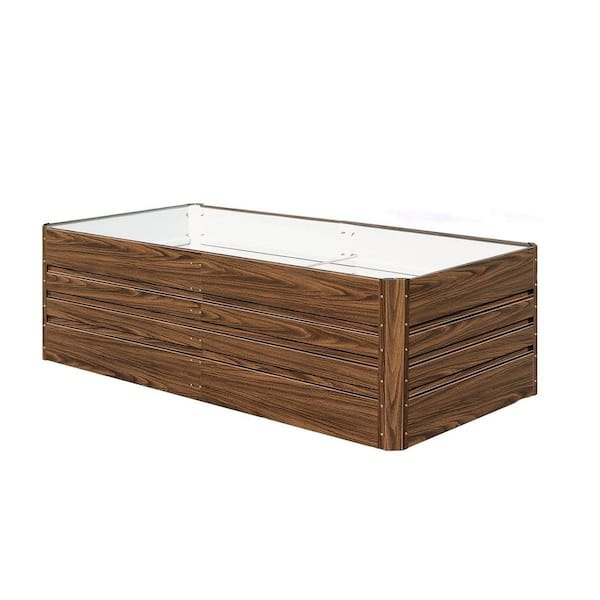 6ft Brown Galvanized Raised Garden Bed Outdoor Large Metal Planter Box ...