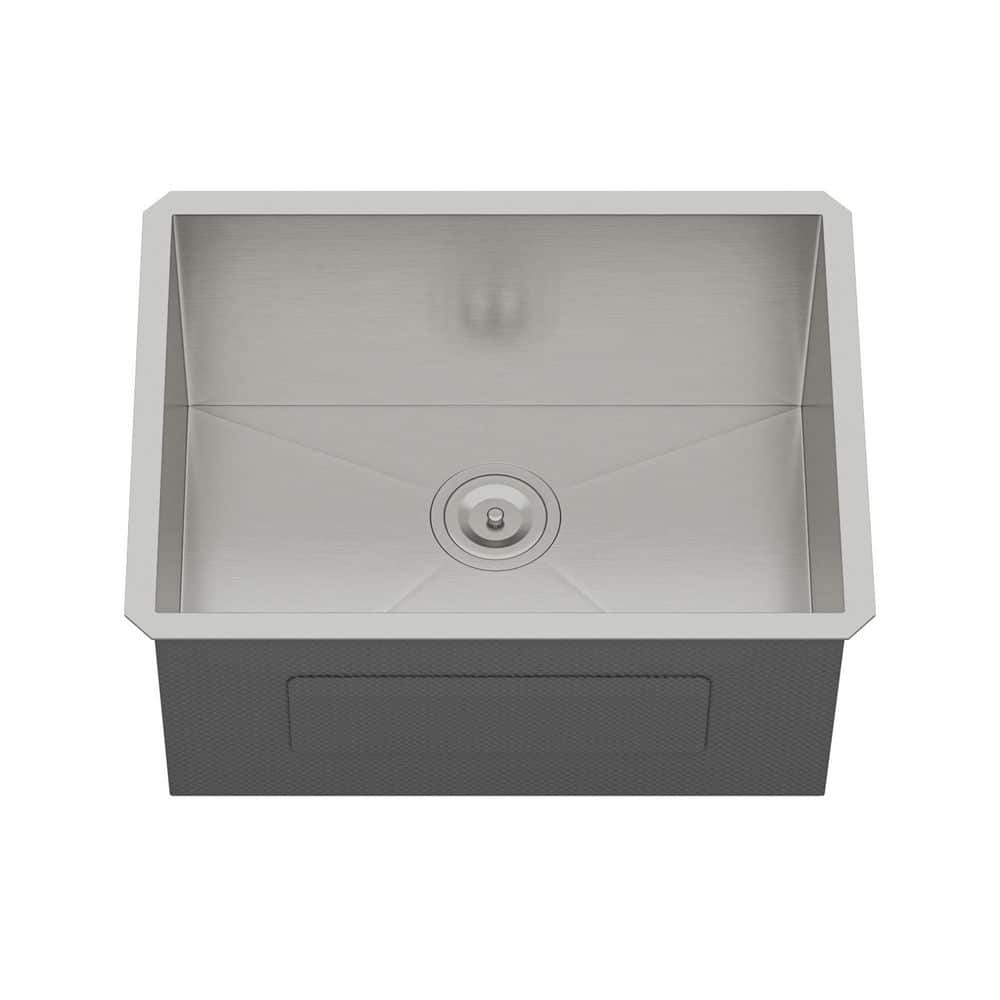 stufurhome 24 inch undermount single bowl 16 gauge white stainless ...