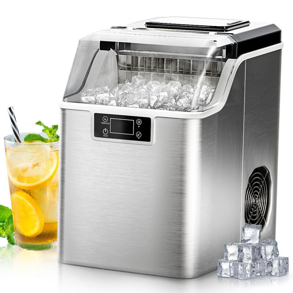 SIMZLIFE 10 in. 45 lbs. Portable Ice Maker in Stainless Steel IM-FP-HD ...
