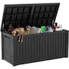 OUPES 180 gal. Black Resin Outdoor Storage Deck Box 180GB-BLK - The ...