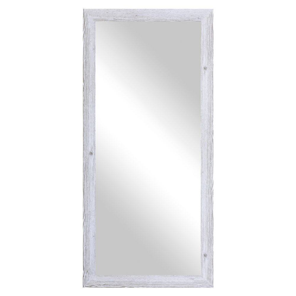 Rayne Mirrors Modern Rustic (40 in. W x 33 in. H) White Distressed MDF ...