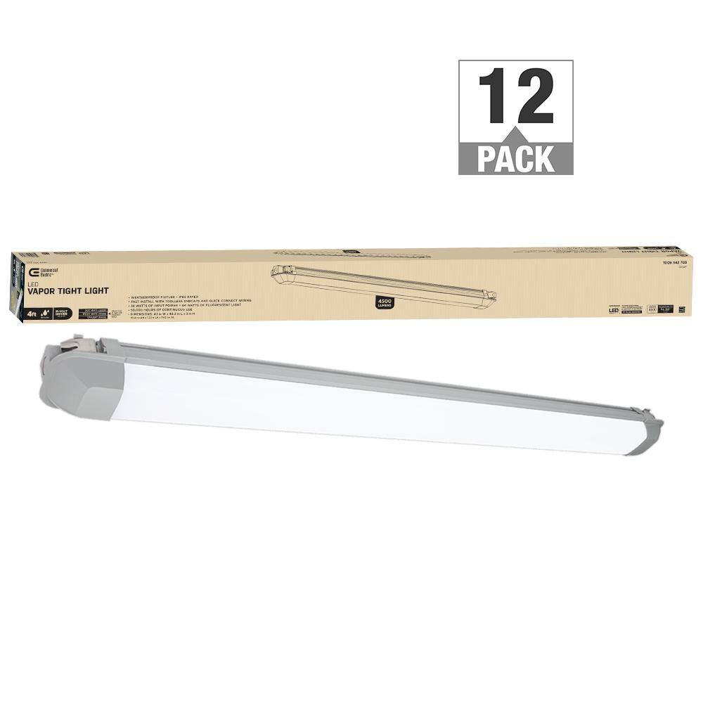 Commercial Electric 4 ft. 64-Watt Equivalent Vapor Tight Integrated LED ...