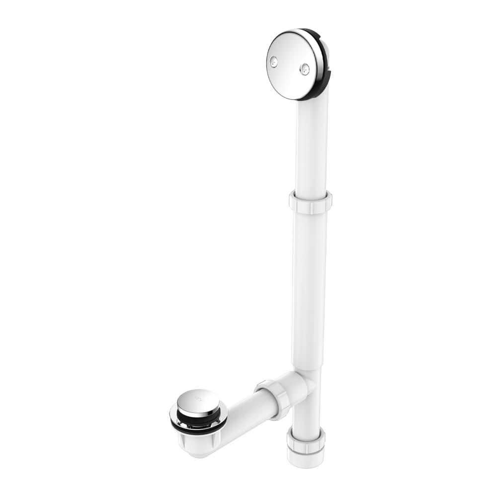 PF WaterWorks Chrome Trim Toe-Touch Bathtub Drain - White PP PF0895-CH ...