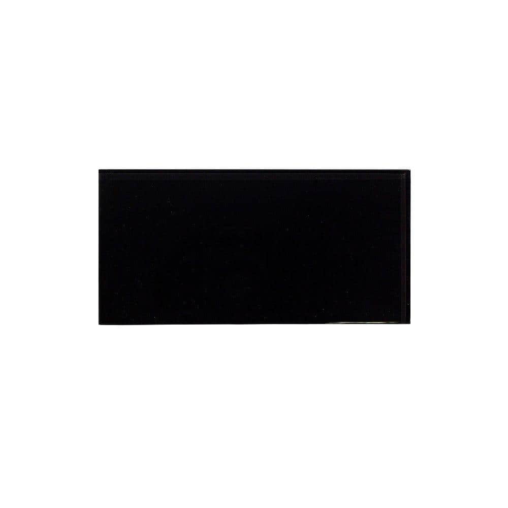 Aspect 6 in. x 3 in. Ebony Glass Decorative Wall Tile (8-Pack) A5070 ...