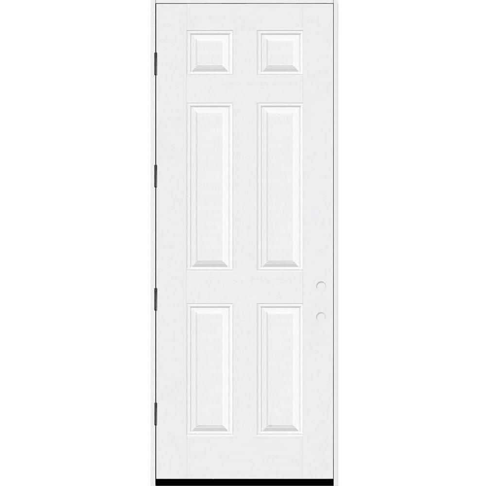 Steves & Sons Regency 36 in. x 96 in. 6 Panel RHOS Unfinished White ...