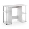 Furinno 38 in. Rectangular White Oak/Stainless Steel Computer Desk with ...