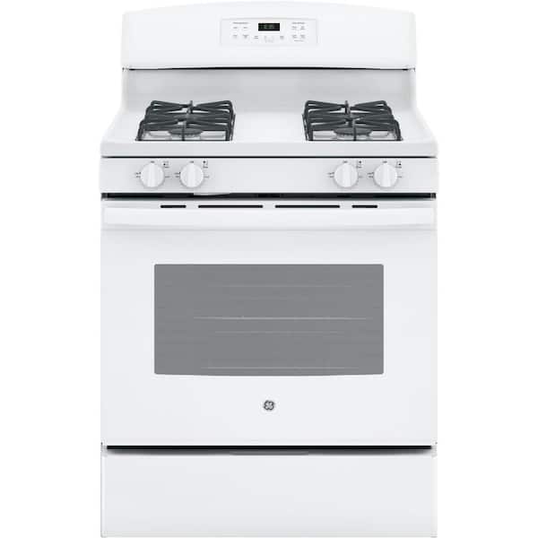 GE 30 in. 5.0 cu. ft. Free-Standing Gas Range with Self Cleaning Oven ...
