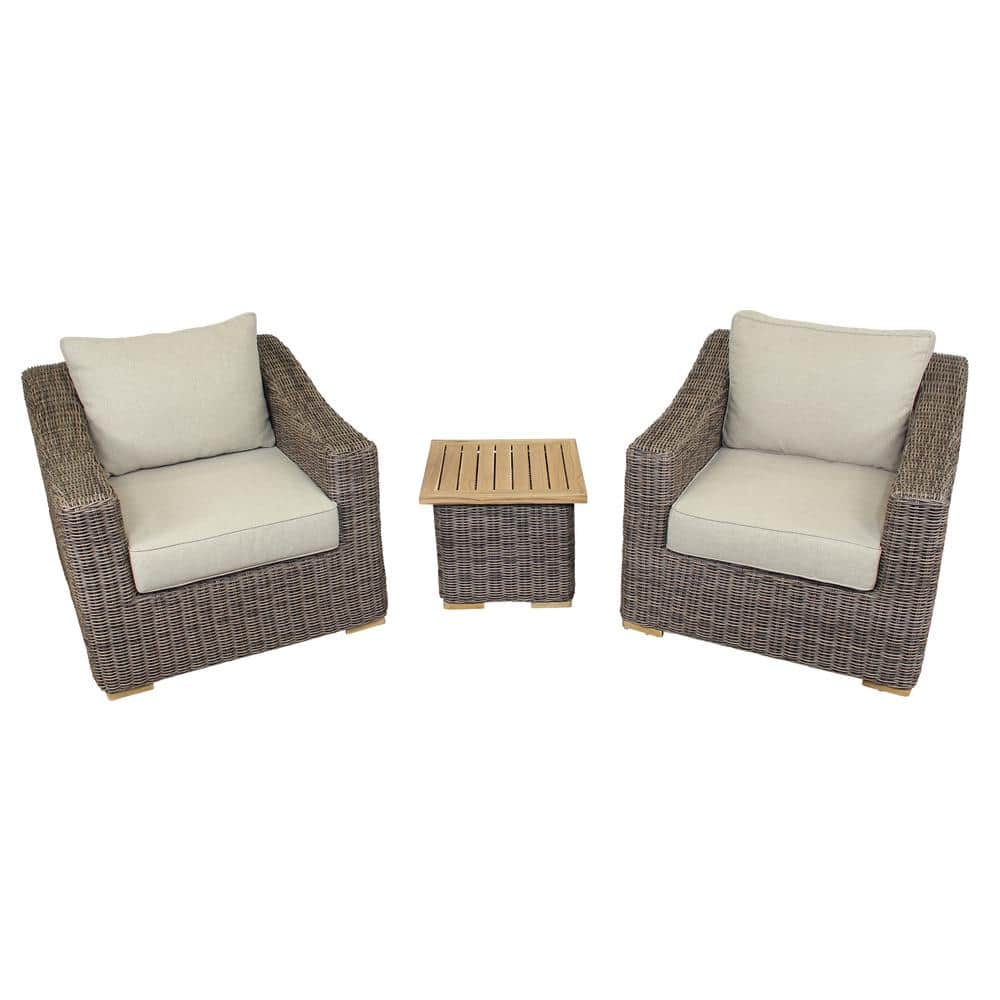 Courtyard Casual Tivoli 3-Piece Aluminum Chat set Set Includes 1 End ...