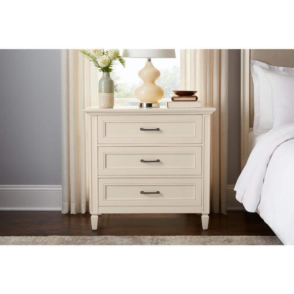 Home Decorators Collection Bonawick Ivory 3 Drawer Nightstand 26 in. H x 32 in. W x 19 in. D 13.1143 442 The Home Depot