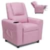 Pinksvdas Pink Faux Leather 1-Seats Children Chair Recliner Sofa with ...