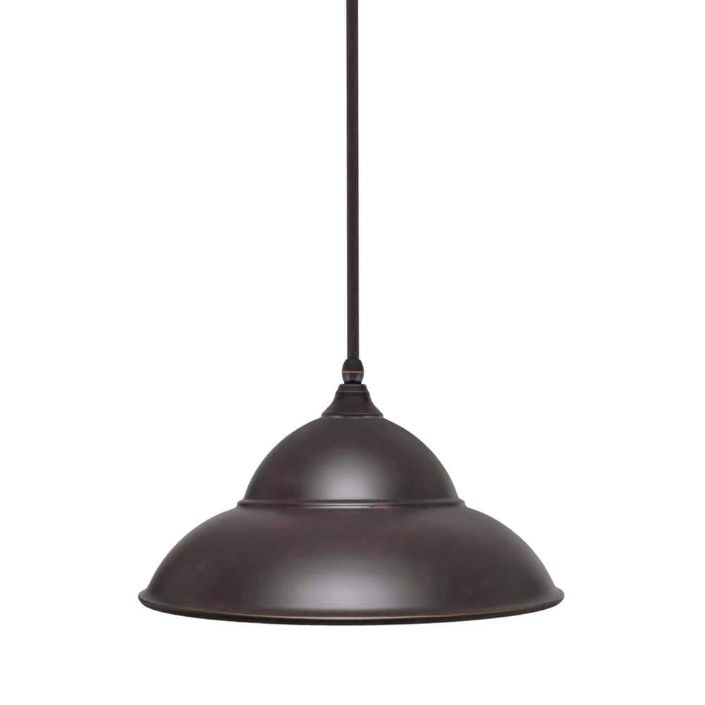 Sparta 100-Watt 1-Light Dark Granite Shaded Pendant Mini Pendant Light ...