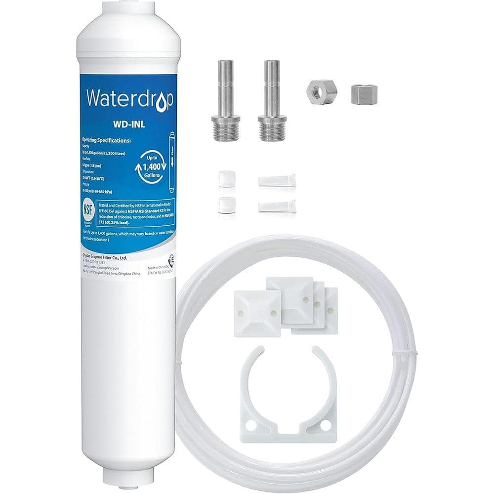 Waterdrop Inline Water Filter for Refrigerator and Ice Maker, INL-S ...
