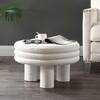 JONATHAN Y Rashida 13.5 in. Contemporary Minimalist Curvy Low Accent Table, White Frosted ...