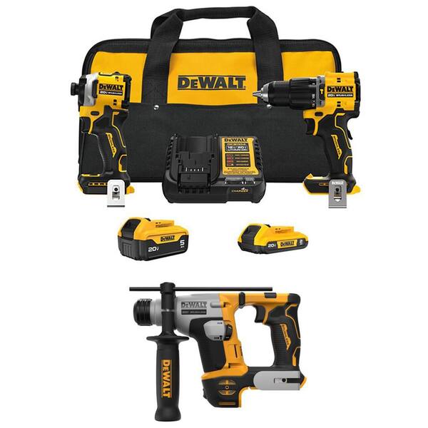 DEWALT ATOMIC 20-Volt Lithium-Ion Cordless 2-Tool Combo Kit and 5/8 in ...