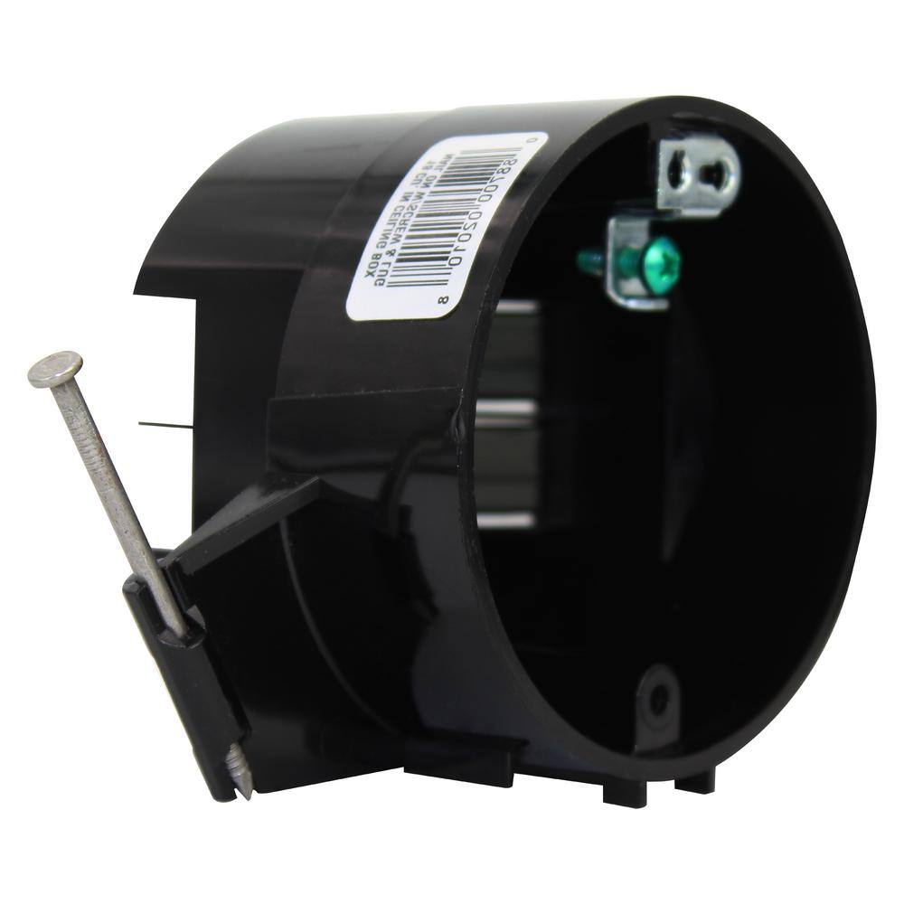 Cantex New Work 18 cu. in. Nail-on Round Electrical Ceiling Box with ...