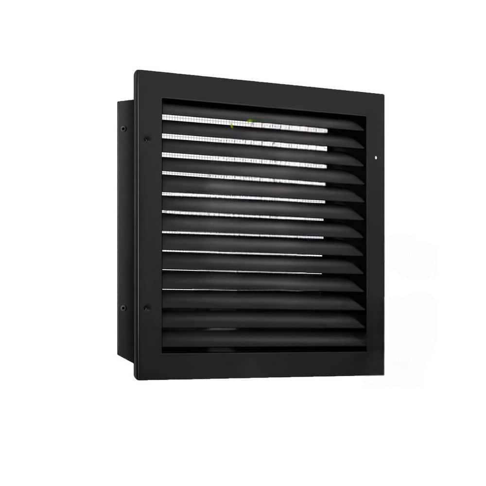 KIWDZFU 12 x 12 Black Aluminum Alloy Gable Vent with Screen Stylish Attic Ventilation Grille for ...