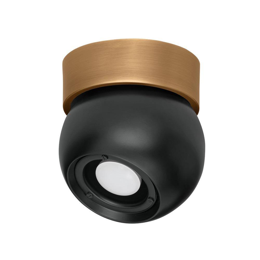 Troy Lighting Odin 5.5 in. 1-Light Patina Brass/Soft Black Finish Flush ...