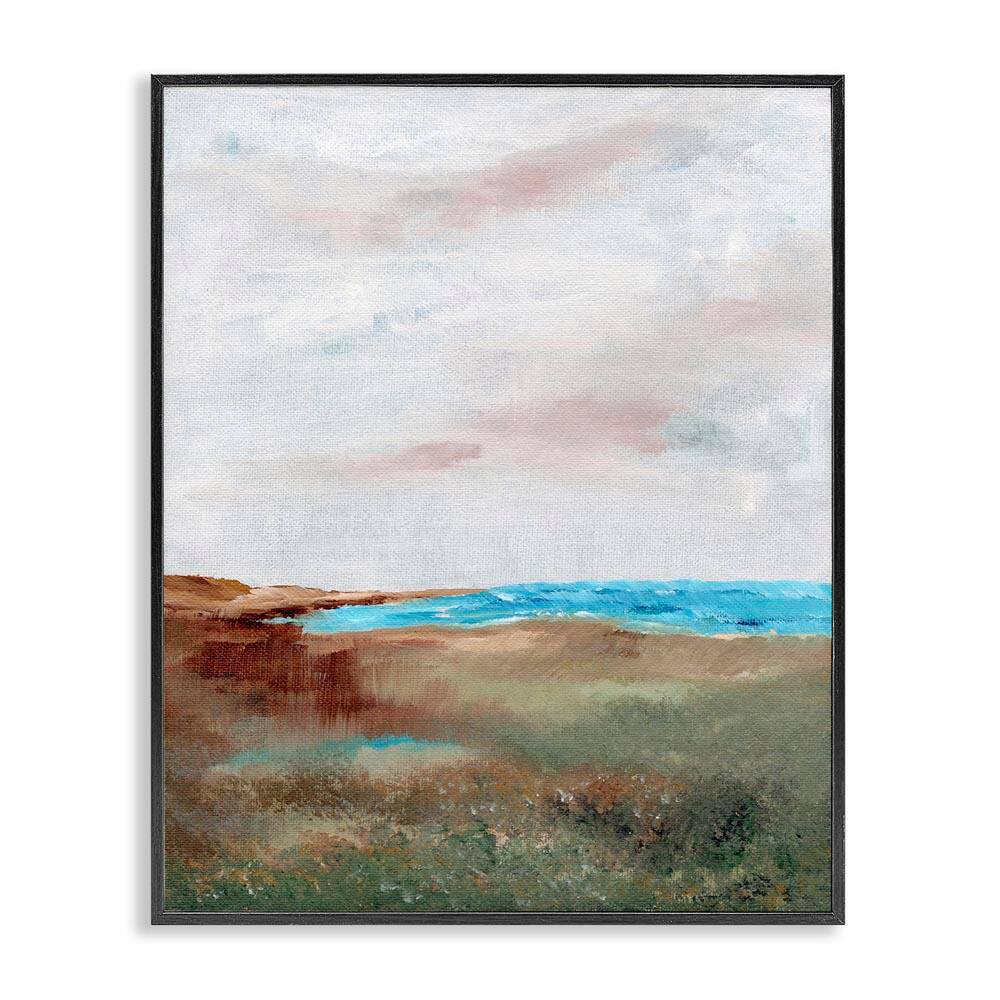 Stupell Industries Seascape Brushed Landscape by Nikita Jariwala Black Framed Nature Giclee Art ...